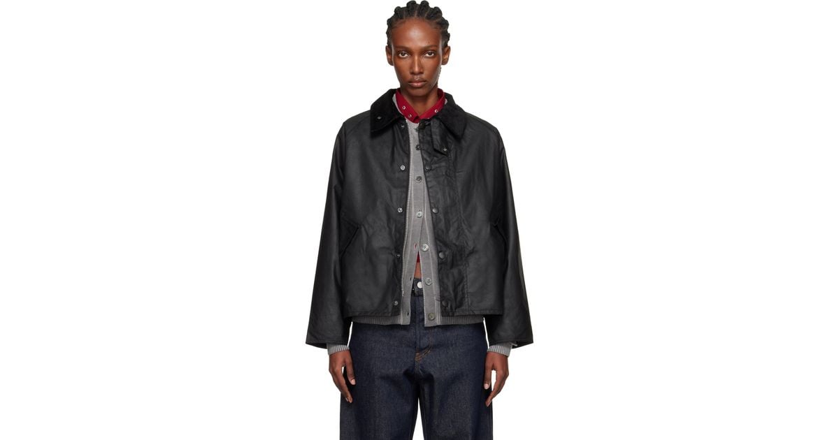 Barbour Transport Waxed Jacket in Black | Lyst UK