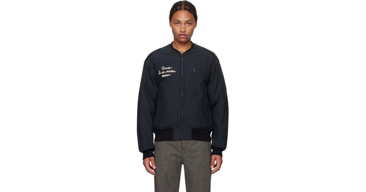 Visvim Gunner Acala Reversible Bomber Jacket in Black for Men | Lyst