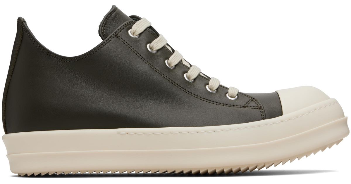 Rick Owens Khaki Concordians Low Sneaks Sneakers in Black for Men | Lyst