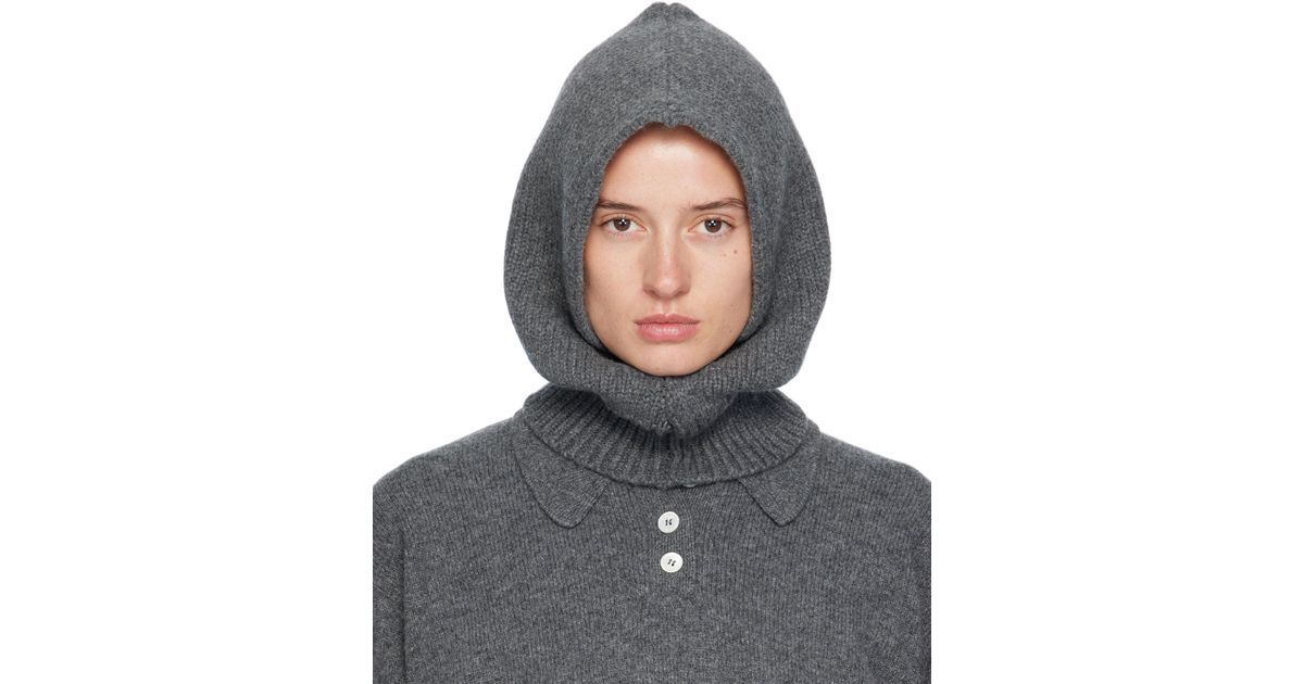 &Daughter Hand-knit Hood in Gray | Lyst