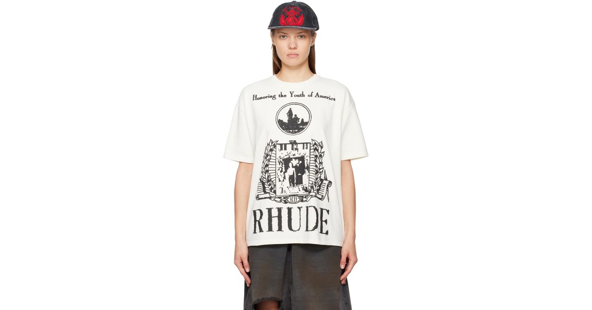 Rhude 'Youth Of America' T-Shirt in White | Lyst UK