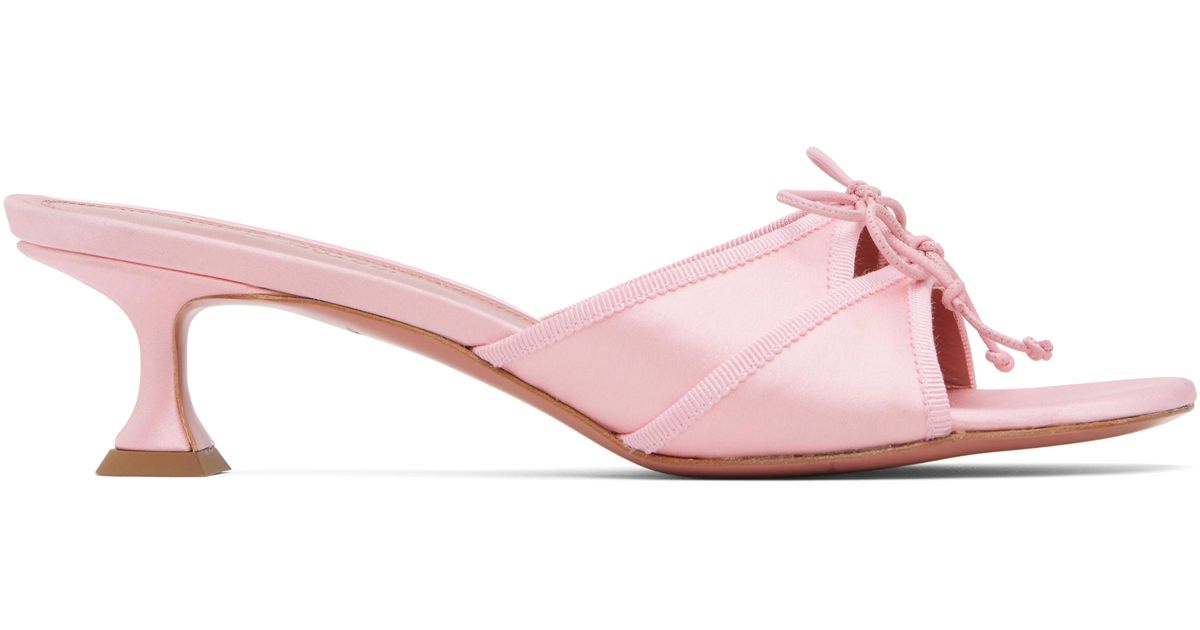 AMINA MUADDI Eleonora Slipper 45 Heeled Sandals in Black | Lyst UK