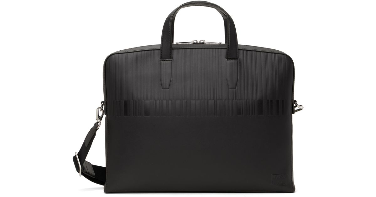 Paul Smith Shadow Stripe Leather Folio Briefcase in Black for Men | Lyst