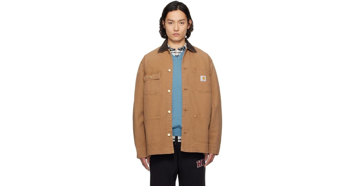 Carhartt Tan Og Chore Jacket in Black for Men | Lyst