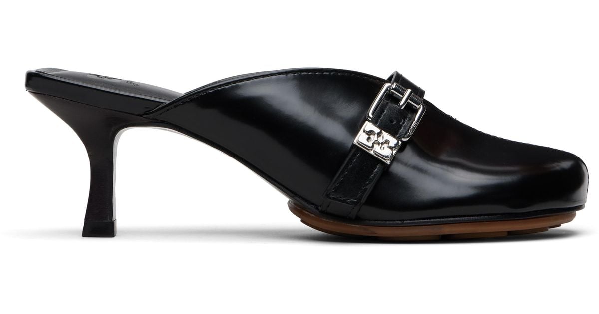 Ganni Sue Mule Heels in Black | Lyst