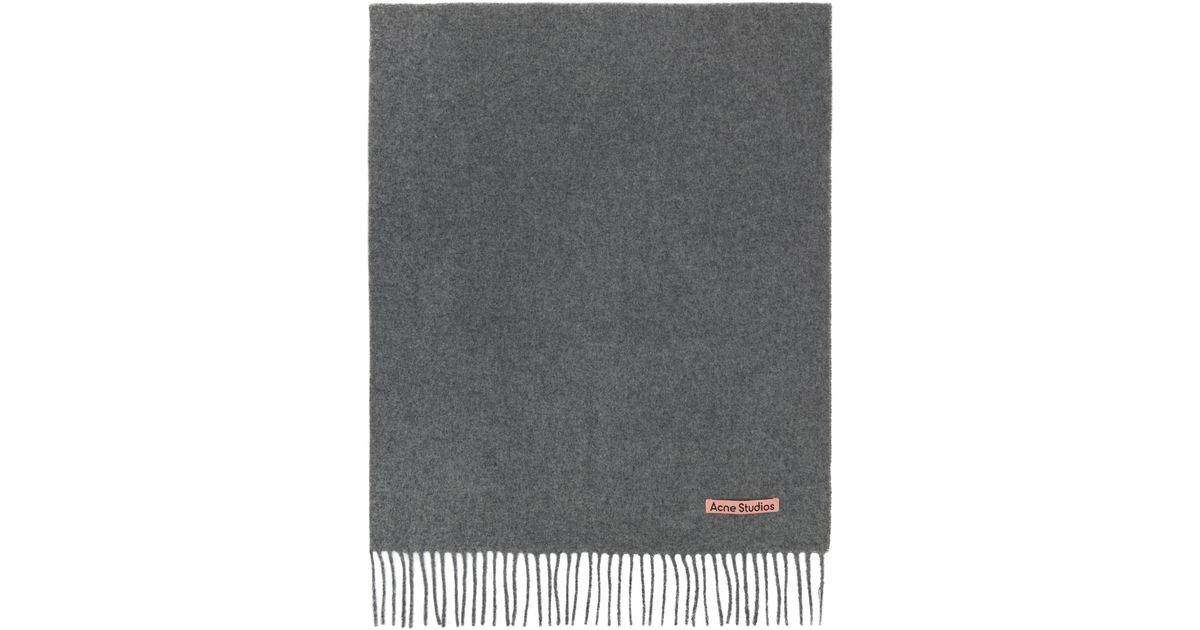 Acne Studios Oversized Fringe Wool Scarf in Grey for Men | Lyst UK