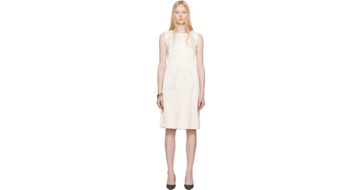 MM6 by Maison Margiela Off- Satin Stretch Convertible Midi Dress in ...