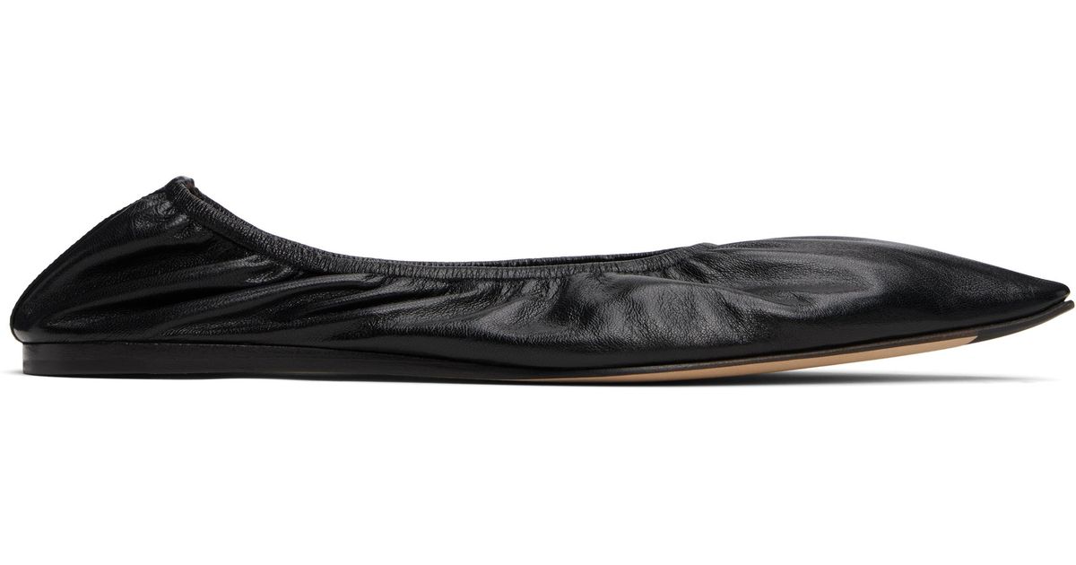 The Row Liisa Ballerina Flats in Black | Lyst