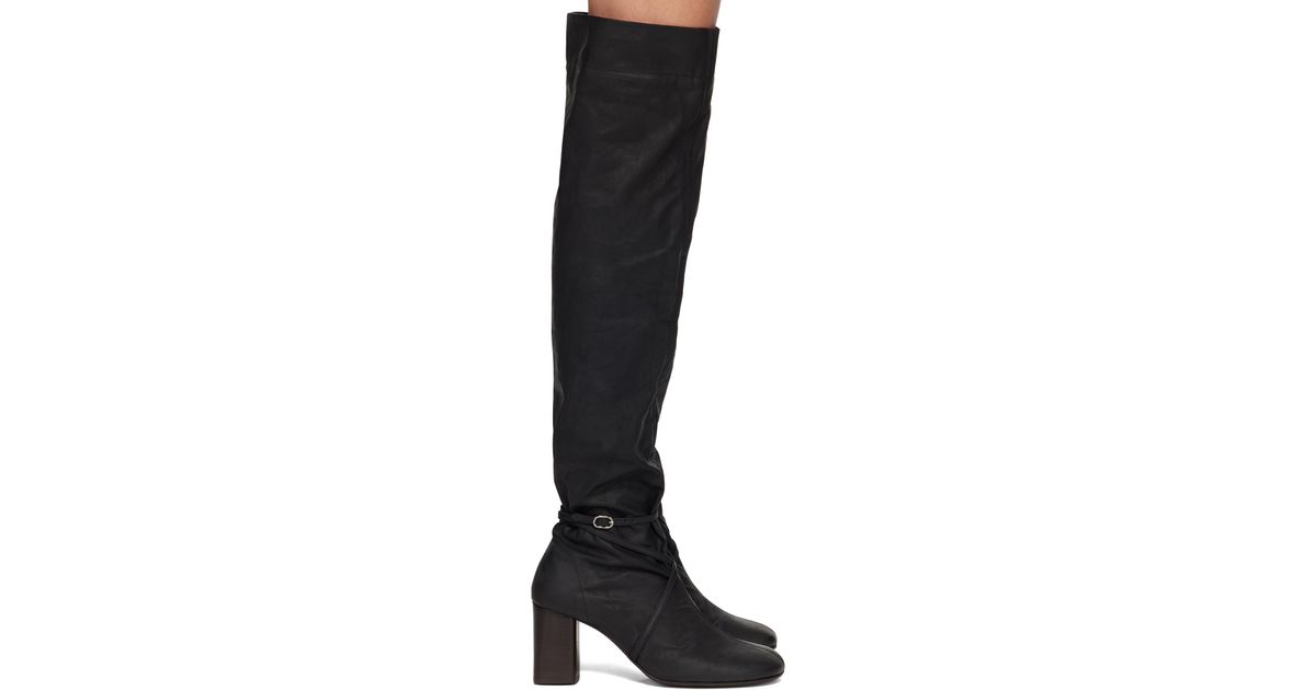 Lemaire Knotted Anatomic 80 Boots in Black | Lyst UK