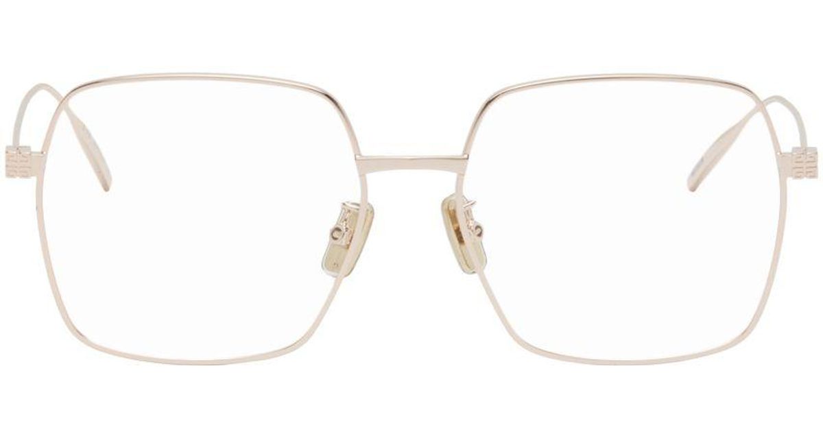 Givenchy Rose Gold Square Glasses In Black Lyst