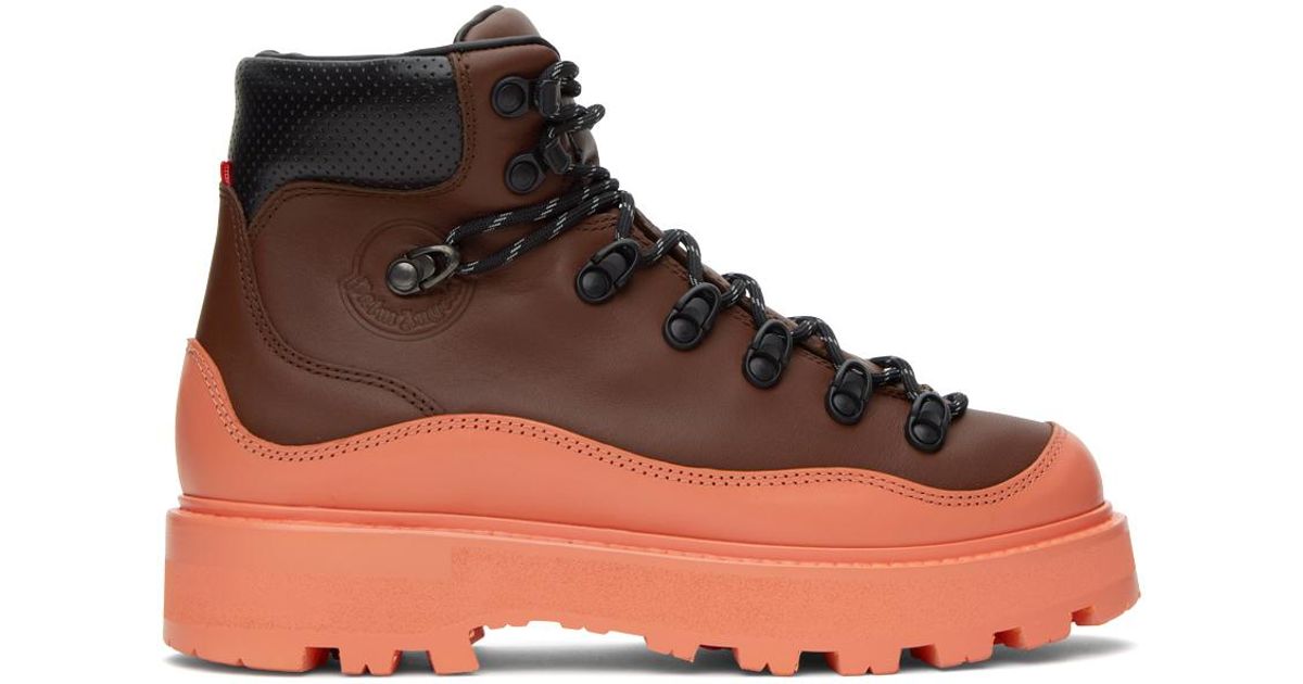Moncler Genius 8 Moncler Palm Angels Burgundy Peka Trek Boots in Black ...