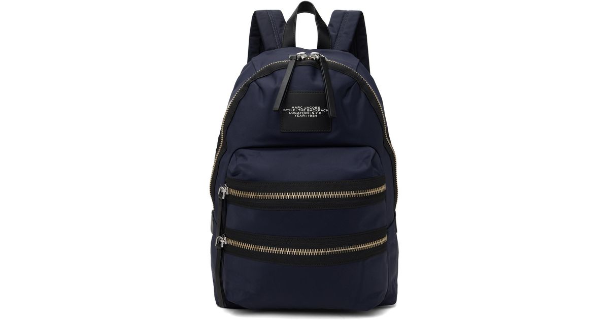 Marc Jacobs Navy 'the Biker Nylon' Large Backpack in Blue | Lyst