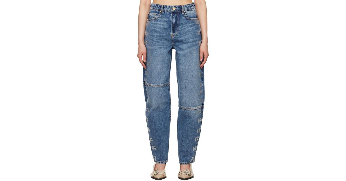 Ganni Sparkle Stary Jeans in Blue | Lyst