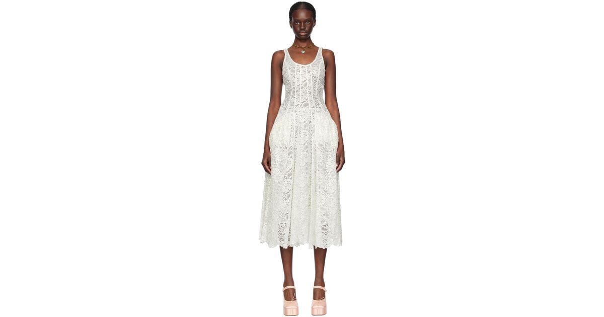 Simone Rocha White & Sculpted Maxi Dress in Black | Lyst