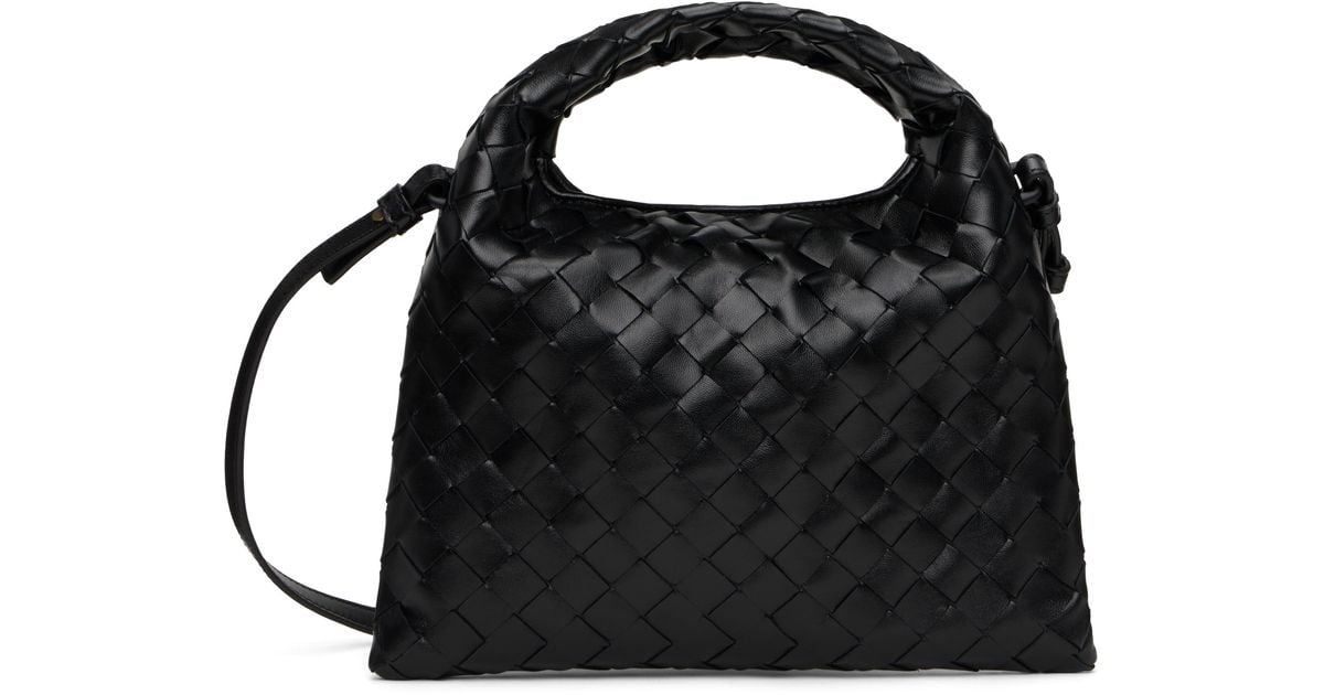 Bottega Veneta Mini Hop Bag in Black | Lyst