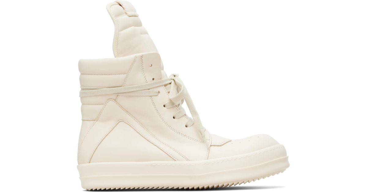 Rick Owens Off- Temple Geobasket Sneakers in White for Men | Lyst