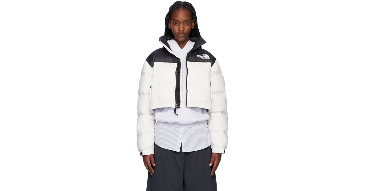 The North Face Nuptse Short Down Jacket in White | Lyst