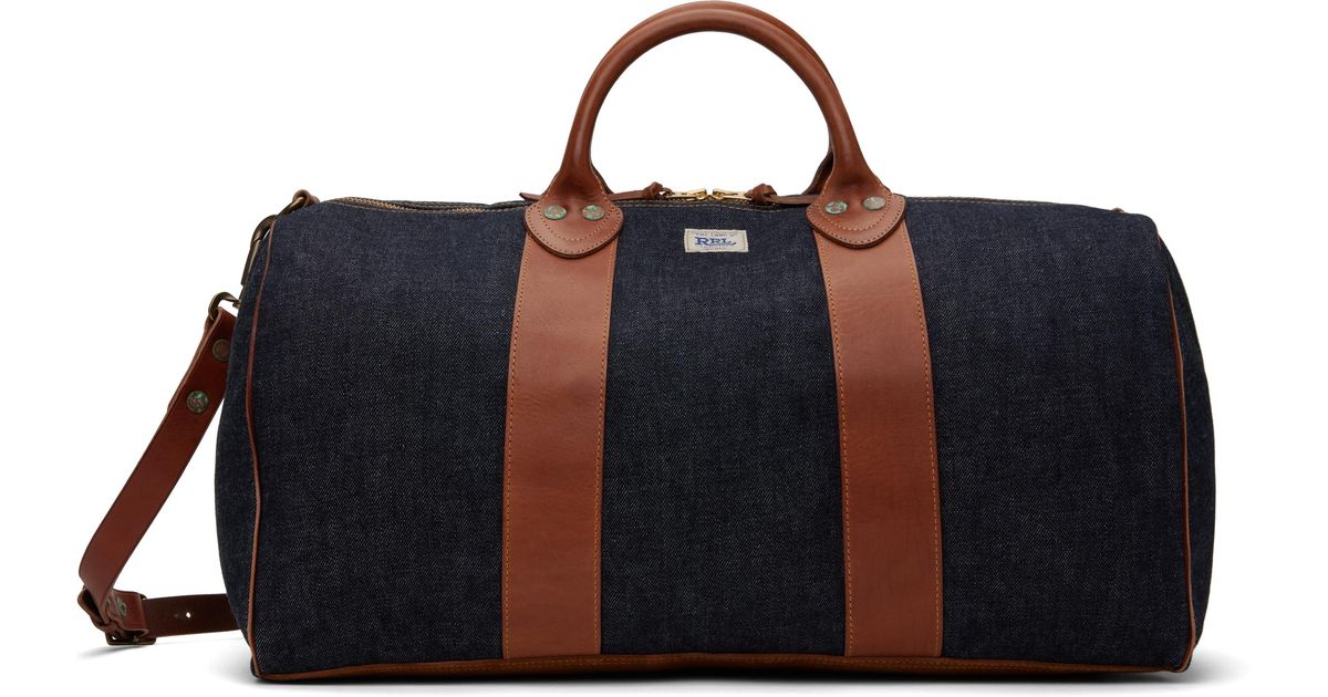 RRL Leather-Trim Duffle Bag in Black for Men | Lyst
