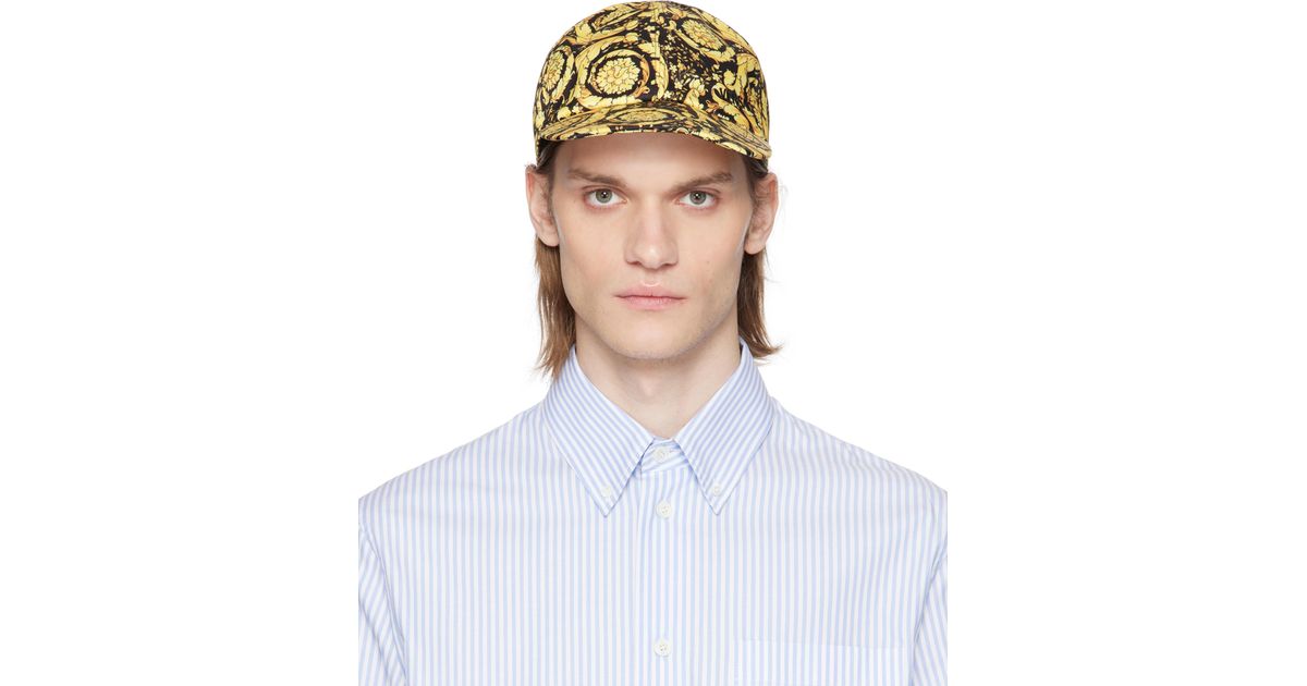 Versace Twill Barocco Baseball Cap in White for Men | Lyst