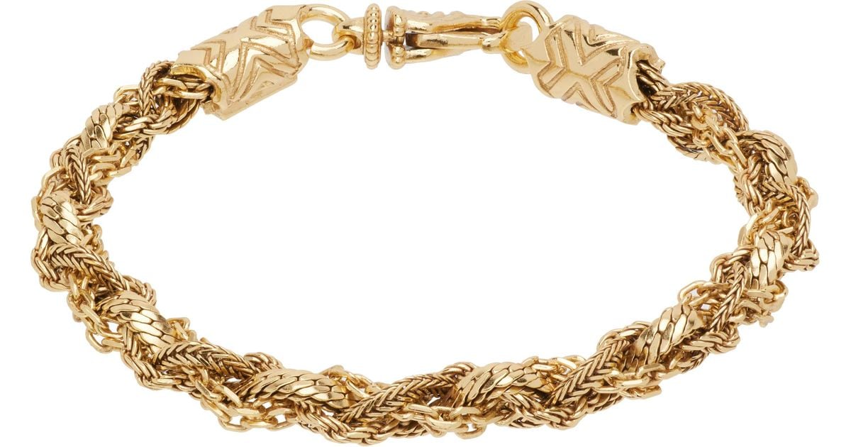 Emanuele Bicocchi Small Braid Bracelet in Black for Men | Lyst UK