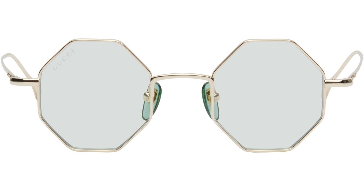 Gucci Octangular Sunglasses in Black | Lyst