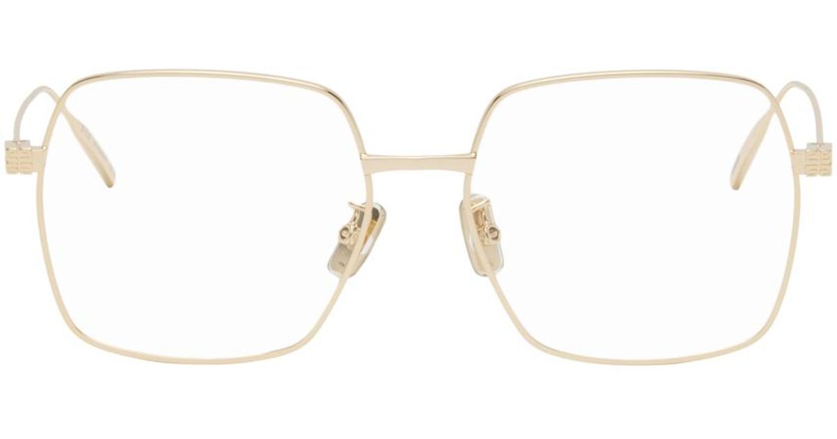 Givenchy Rose Gold Square Glasses In Black Lyst