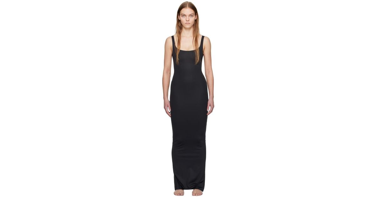 Skims Black Body Tank Long Slip Maxi Dress | Lyst UK