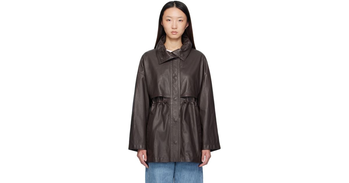 The Row Herbie Leather Jacket in Black | Lyst