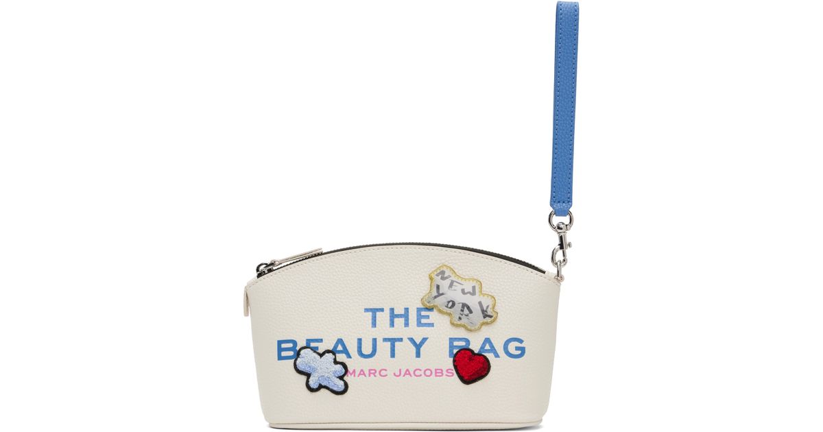 Marc Jacobs 'The Sticker Patch Beauty Bag' Cosmetic Pouch in Gray | Lyst