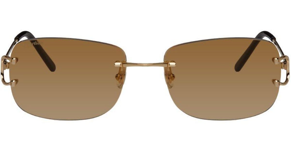 Cartier Gold Signature C De Sunglasses in Gold-Gold-Yellow (Black) for ...