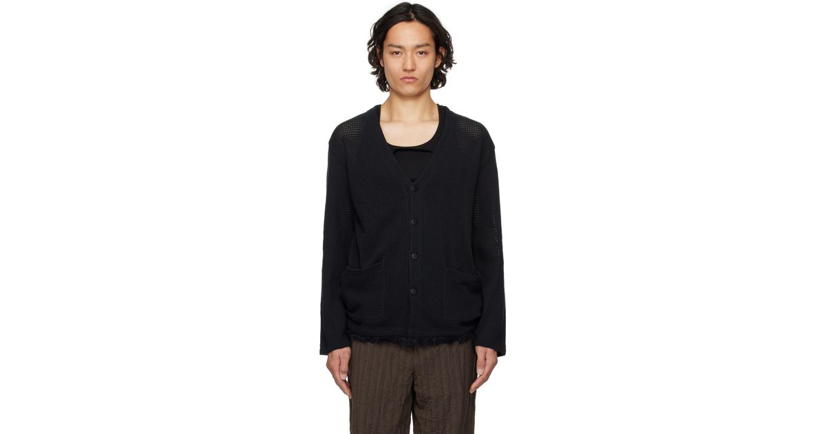 Oas Net Cardigan in Black for Men | Lyst