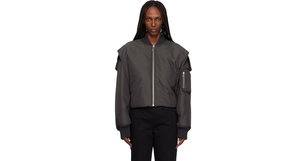 Jean Paul Gaultier Hidden Hood Detail Bomber Jacket in Black | Lyst