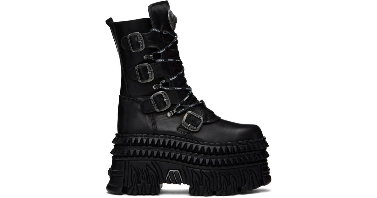 Vetements New Rock Edition Lace-Up Boots in Black for Men | Lyst