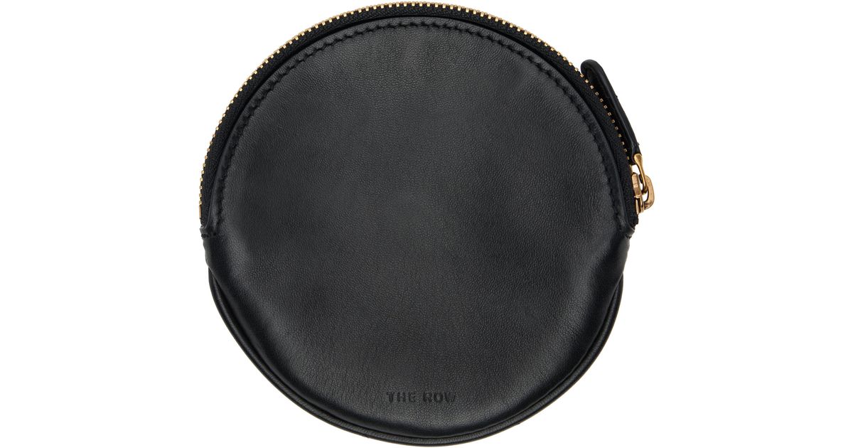 The Row Round Coin Pouch in Black | Lyst