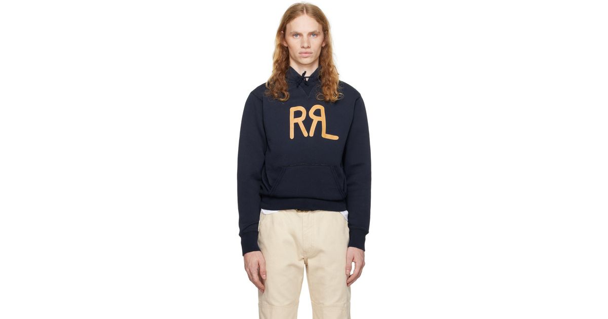 RRL '' Ranch Logo Hoodie in Blue for Men | Lyst