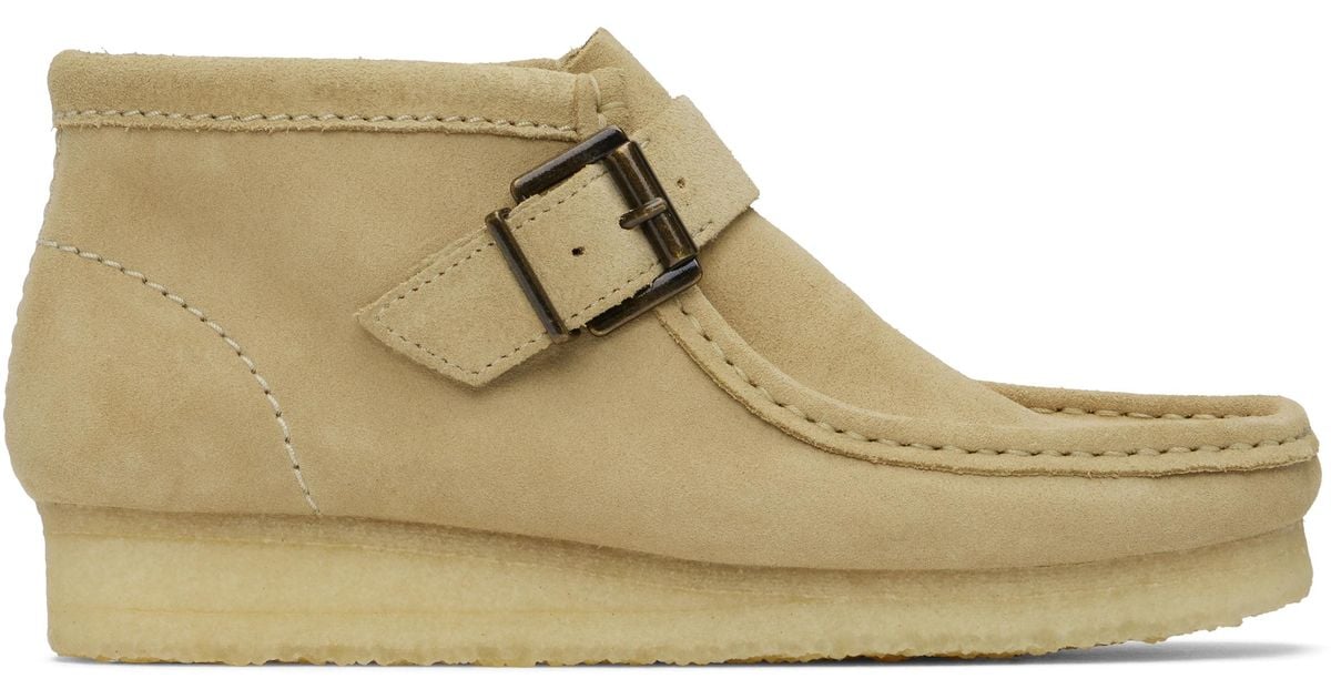 Clarks Wallabee Buckle Boots in Black | Lyst