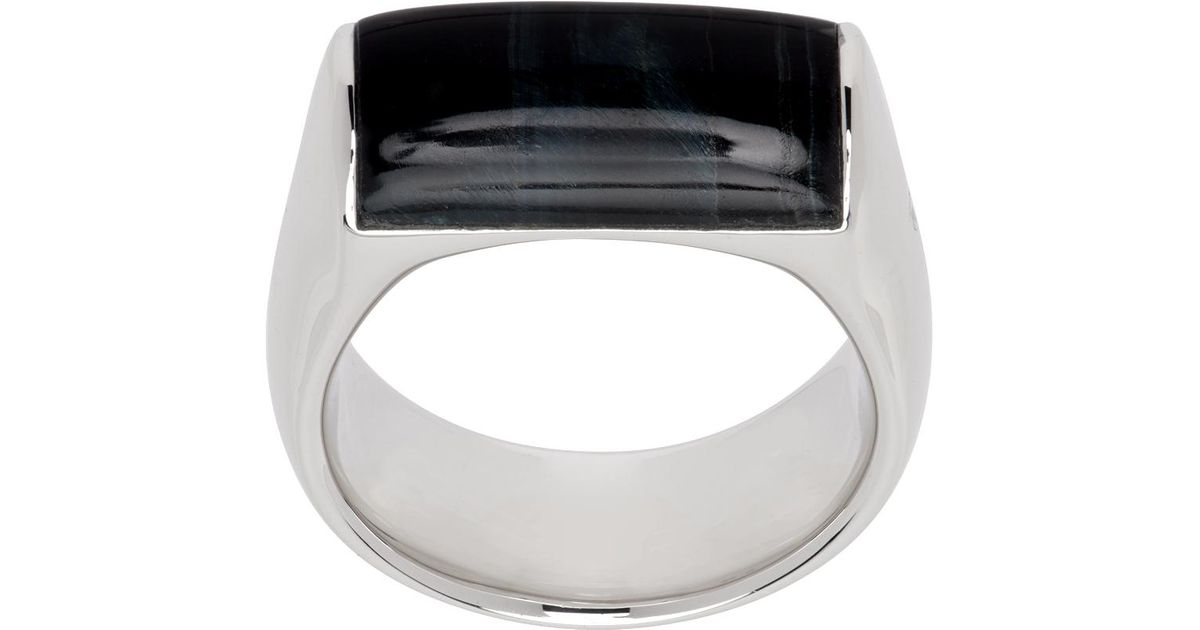 Tom Wood Crest Hawk Eye Ring in Black for Men | Lyst
