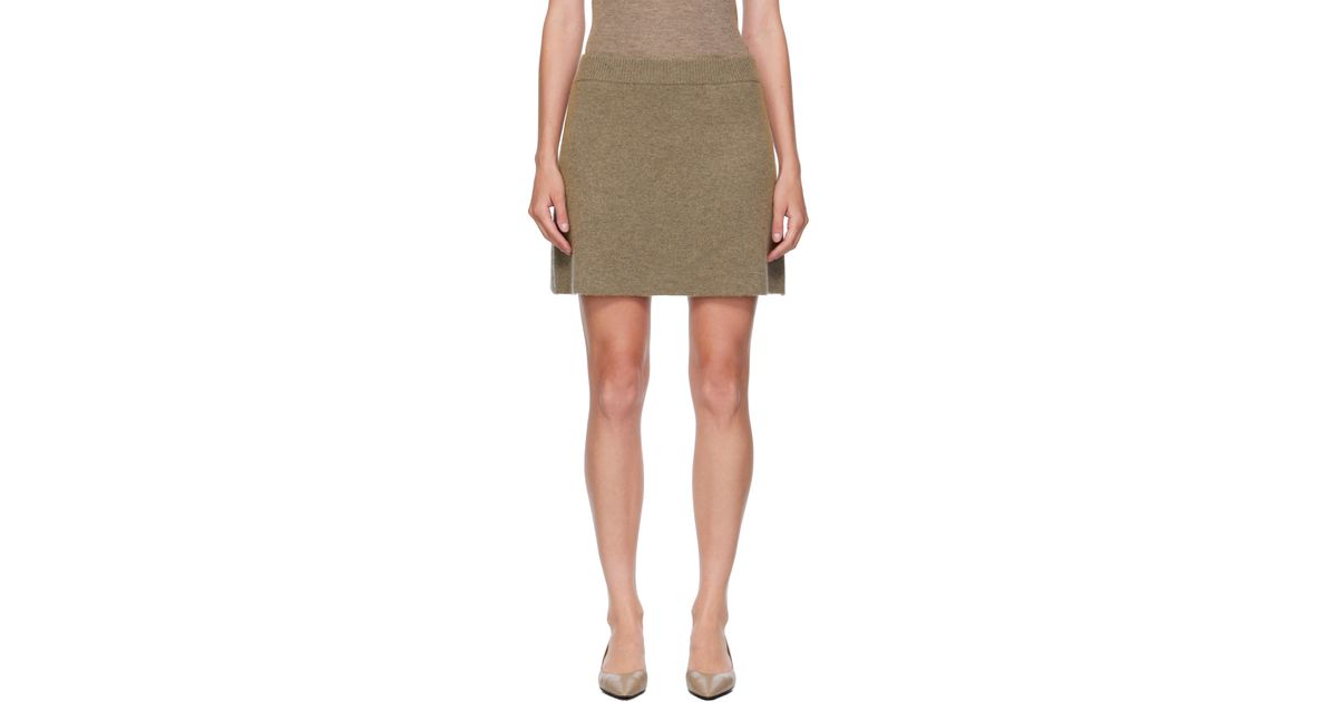 Lisa Yang Taupe Clare Miniskirt in Black | Lyst UK