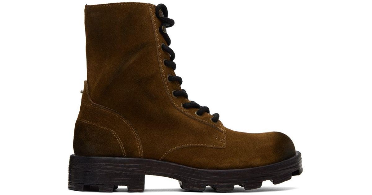 DIESEL Brown D-hammer Boots for Men | Lyst