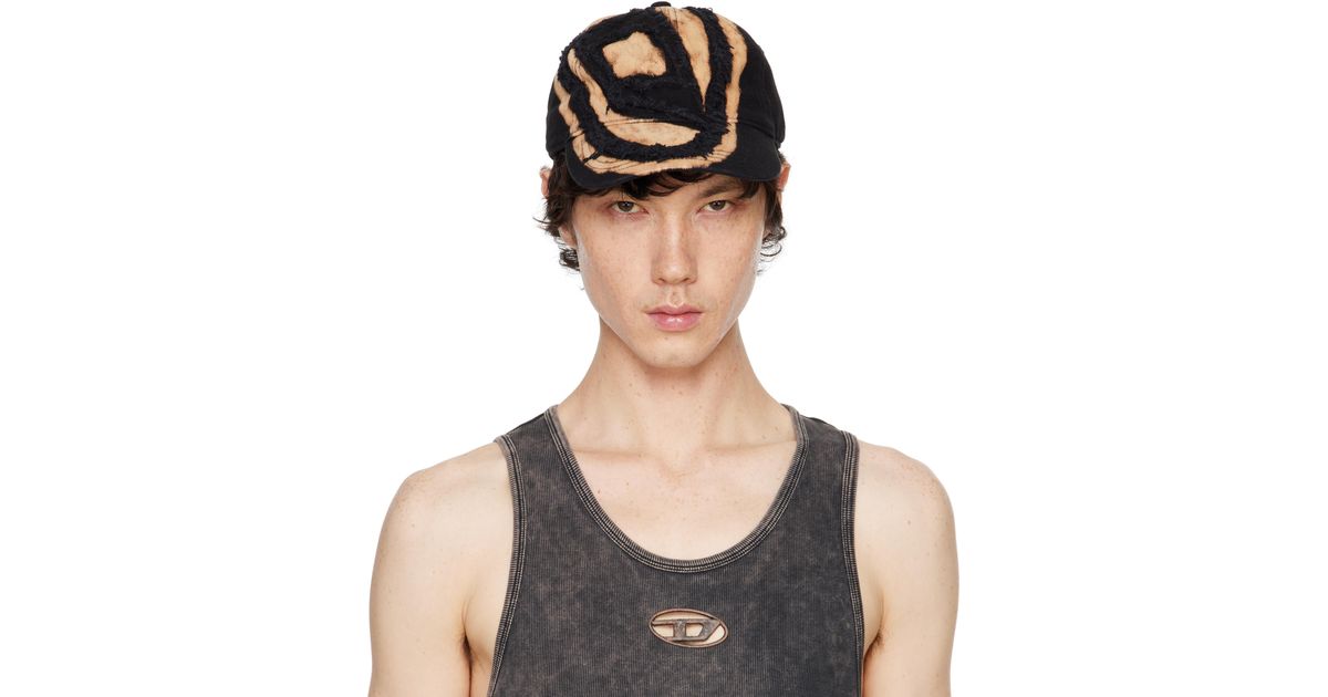 DIESEL Tan C-Jason Cap in Black for Men | Lyst