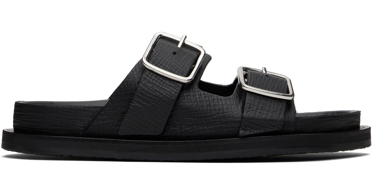 Studio Nicholson Denver Leather Sandals in Black | Lyst