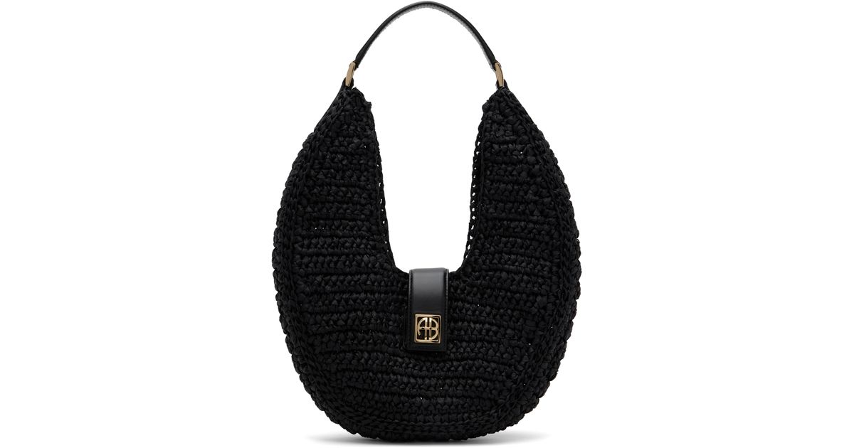 Anine Bing Lou Monogram Bag in Black | Lyst
