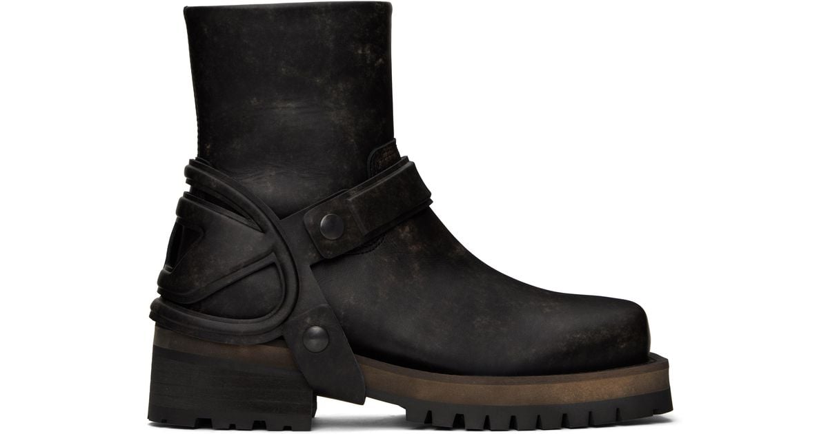 DIESEL D-Texan-Harness Boots in Black for Men | Lyst