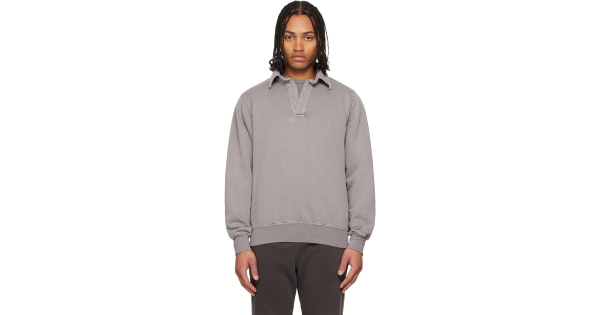 Les Tien Moto Back Polo in Grey for Men | Lyst UK