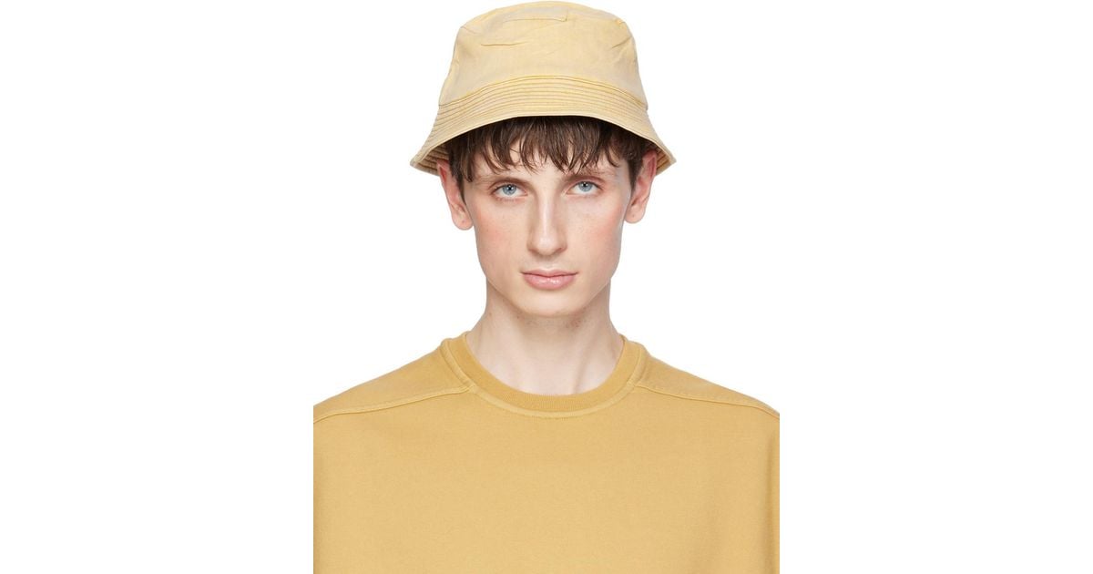 Rick Owens Gilligan Narrow Brim Bucket Hat in Natural for Men | Lyst