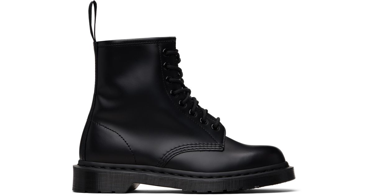Dr. Martens 1460 Mono Smooth Leather Lace Up Boots in Black for Men ...