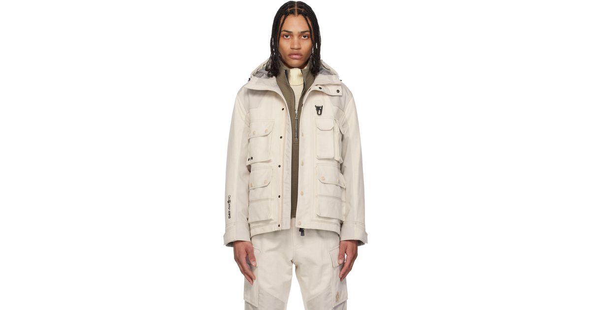 Moncler Spur Hooded Linen & Cotton Field Jacket in Natural for Men | Lyst