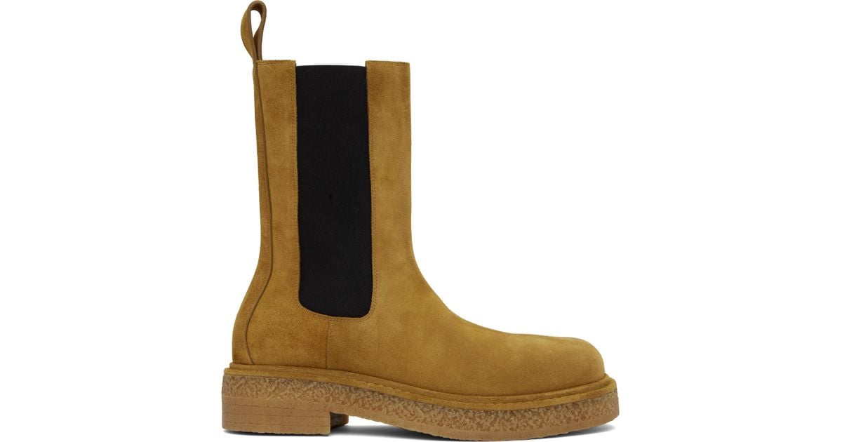 Bottega Veneta Tan Haddock Chelsea Boots in Brown for Men | Lyst