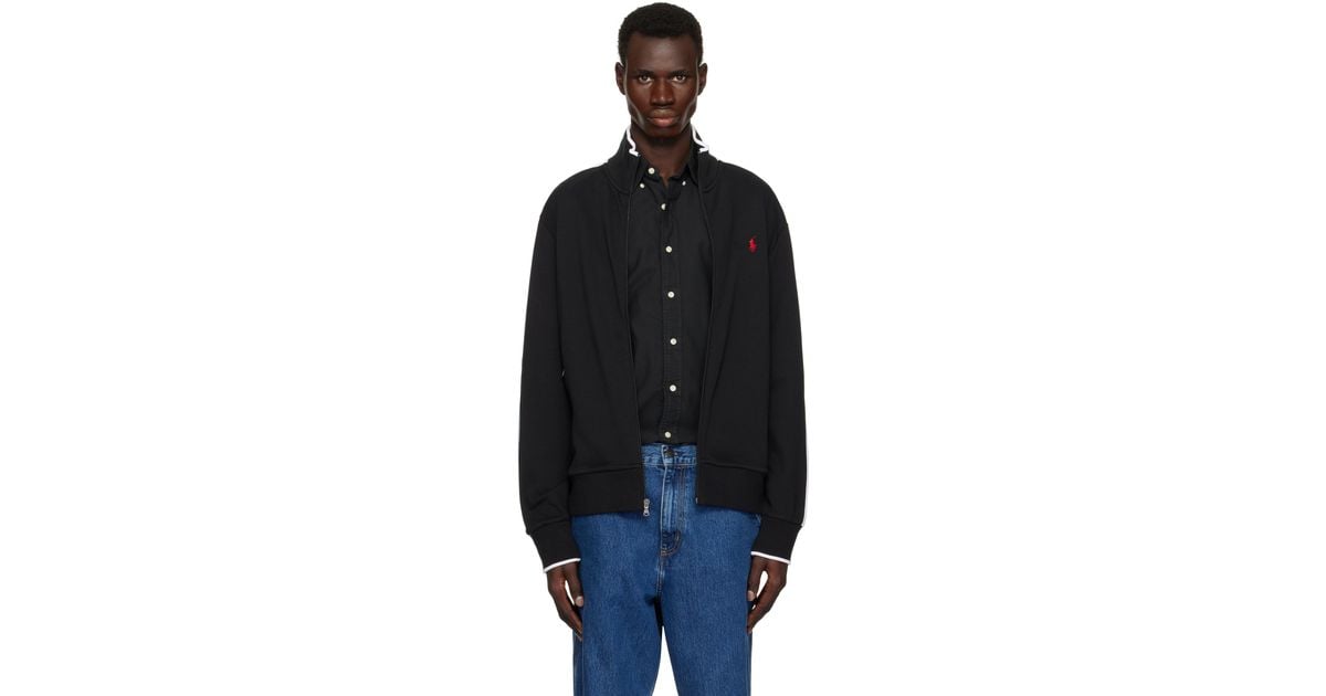 Polo Ralph Lauren Interlock Track Jacket in Black for Men | Lyst