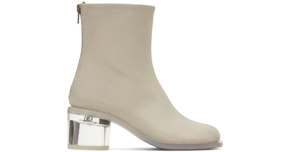 MM6 by Maison Margiela Off-white Anatomic Transparent Boots in Gray | Lyst